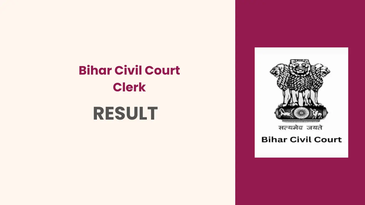 Bihar Civil Court Clerk Result 2025 Link, Answer Key, Cut Off Marks ...
