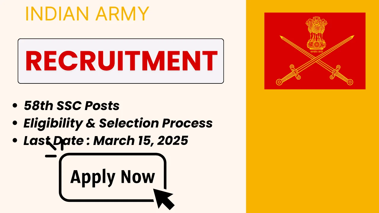 Indian Army Recruitment 2025 - Apply Online for 58th SSC Posts, Check ...